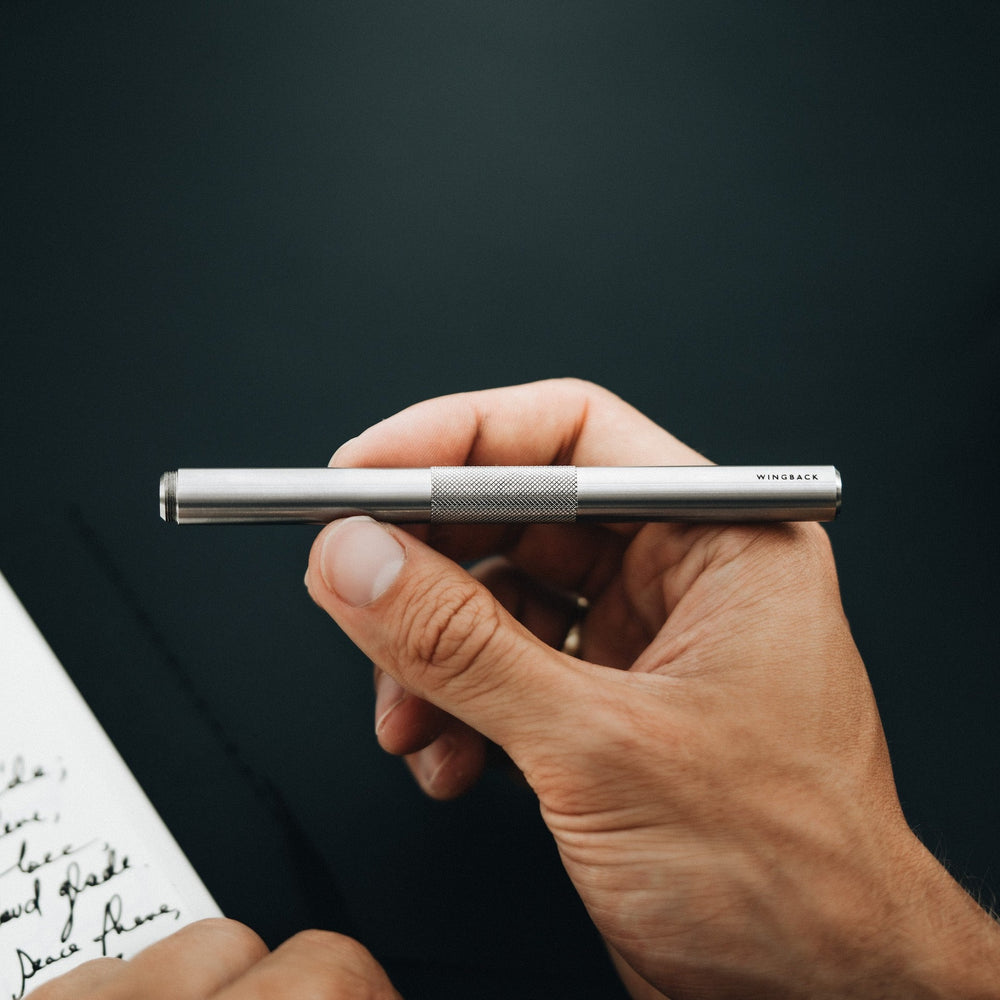 Fountain Pen - Steel | Personalised Fountain Pen - Wingback