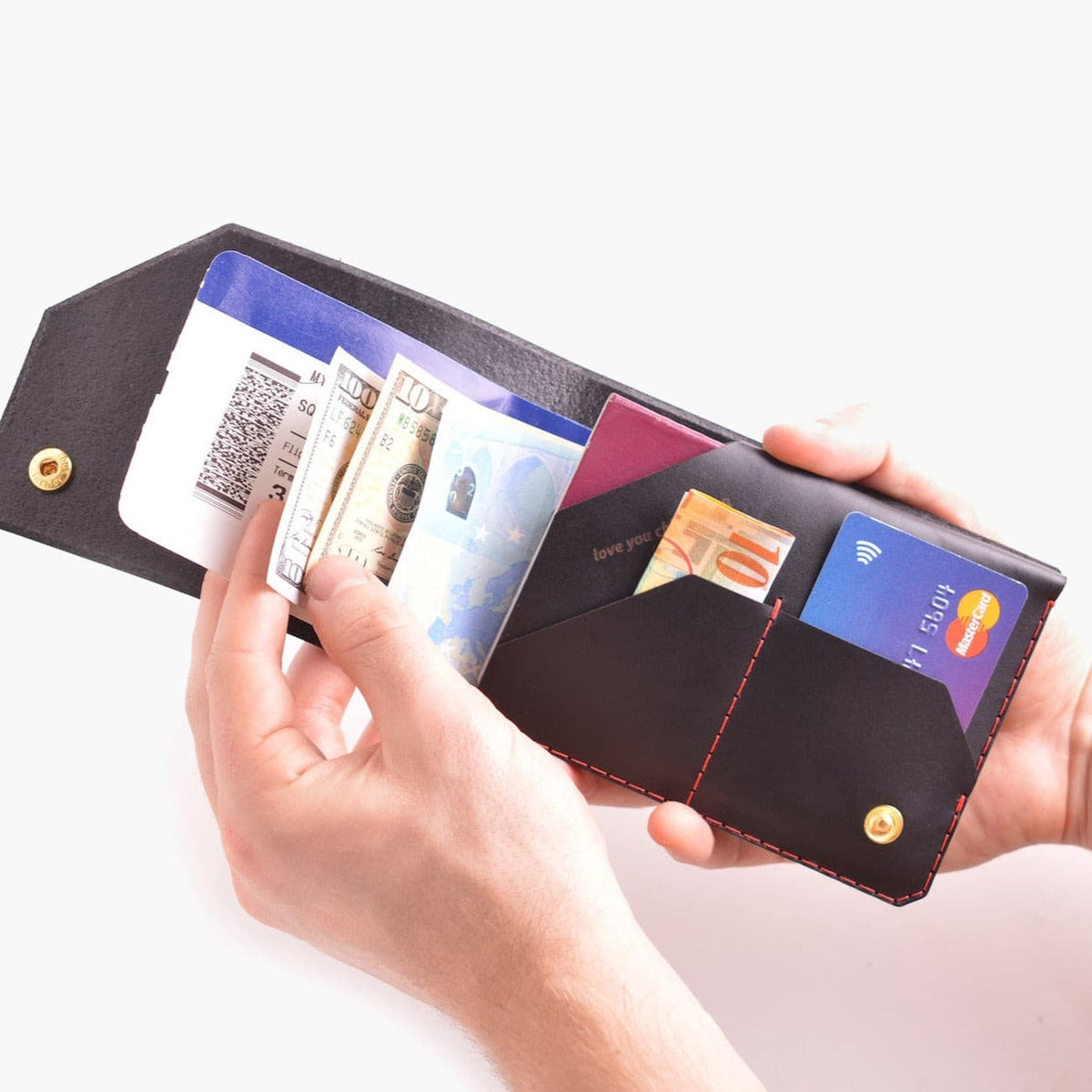 Travel Wallet - Charcoal | Personalised men’s wallets - Wingback