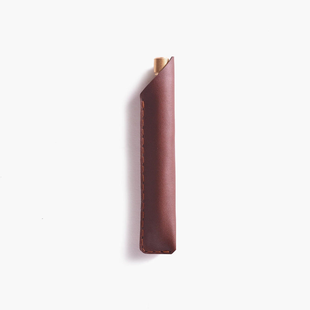 Leather Pen/Pencil Sleeve - Chestnut | Stationery Accessories - Wingback