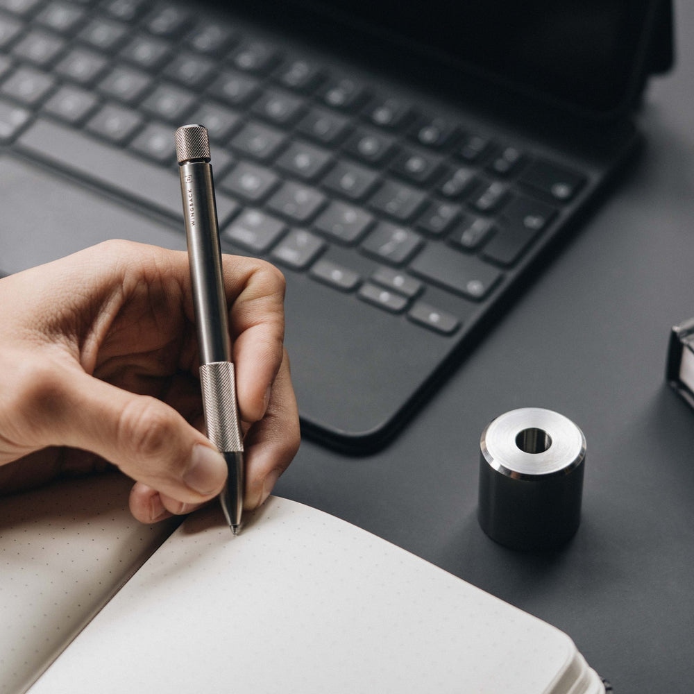 Pen/Pencil Holder - Titanium | Titanium Stationery - Wingback