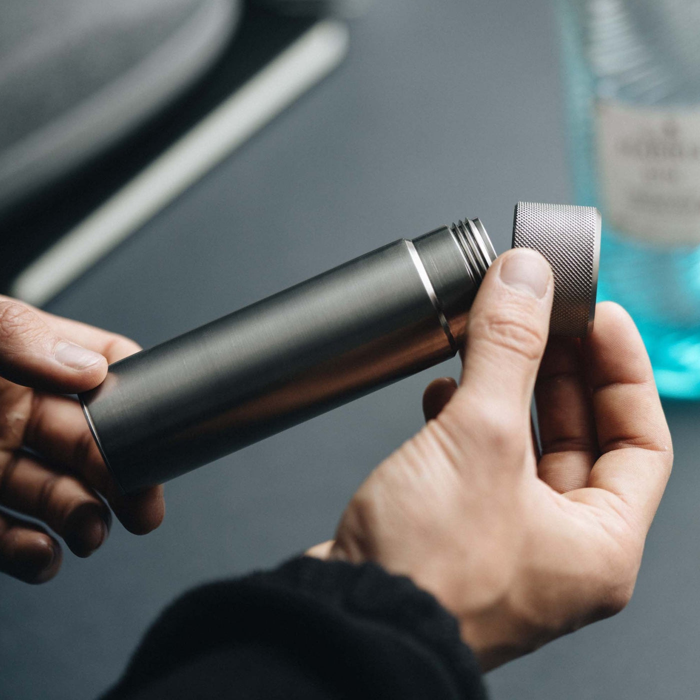 100ml Titanium Hip Flask | WINGBACK - Wingback